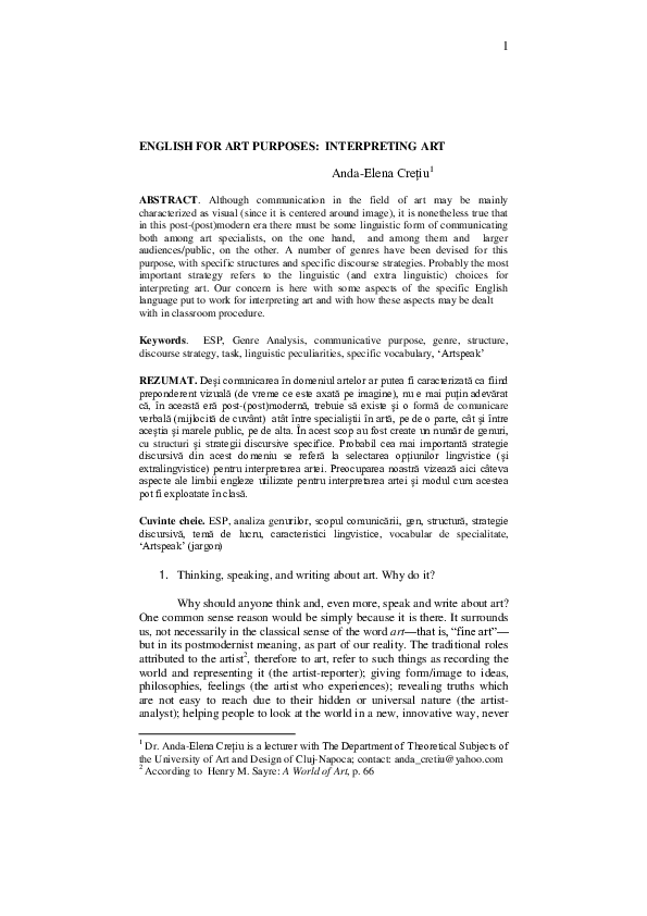 (PDF) Interpreting Art
