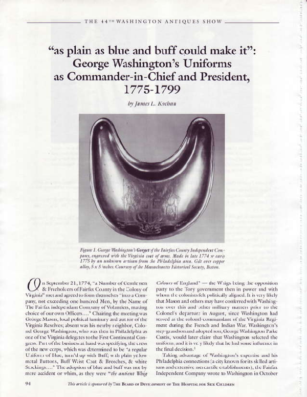 (PDF) "As plain as blue and buff could make it": George Washington's ...