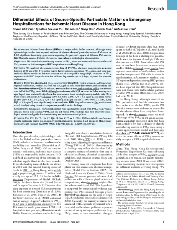 (PDF) Differential Effects of Source-Specific Particulate Matter on ...