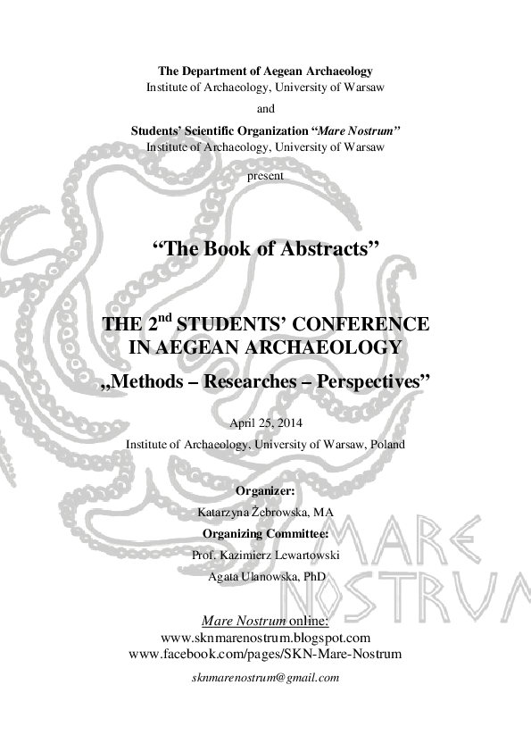 (PDF) The 2nd Students' Conference in Aegean Archaeology (2014) - Book ...