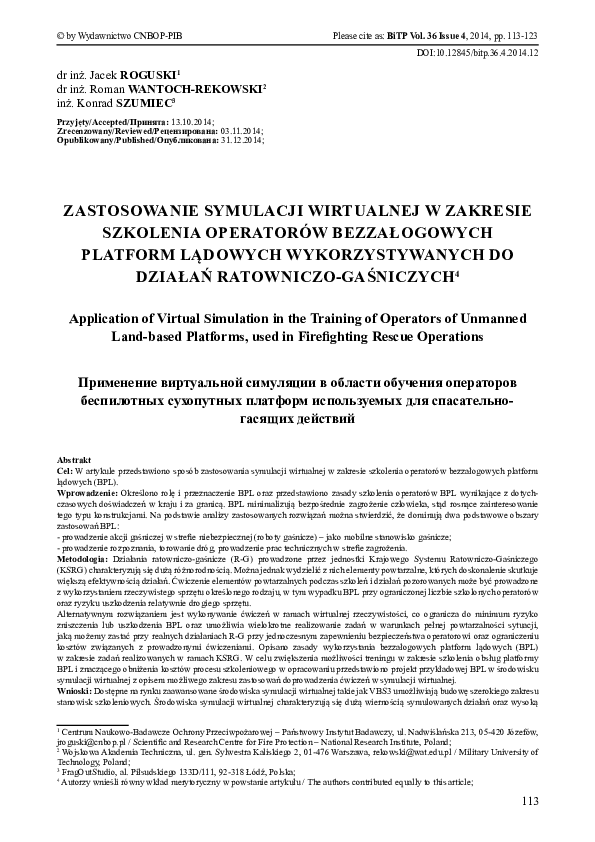 (PDF) Application of Virtual Simulation in the Training of Operators of Unmanned Land-based ...