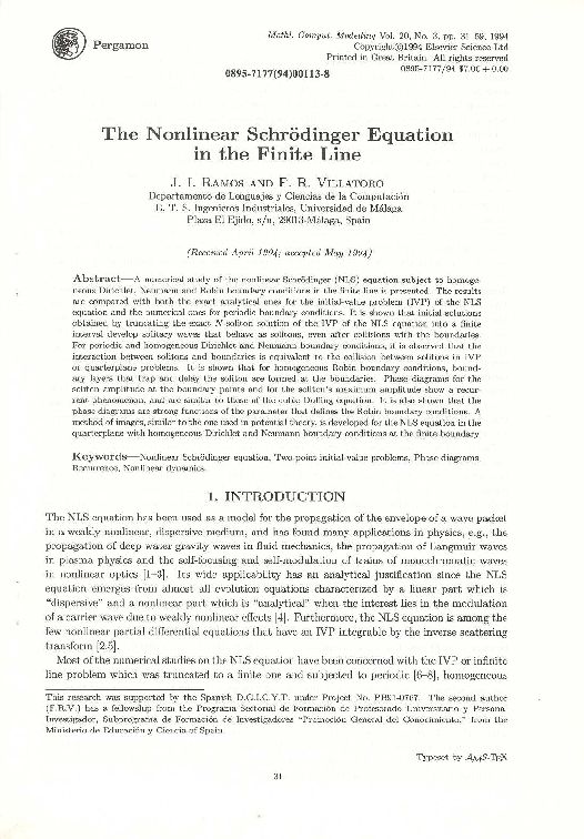 (PDF) The nonlinear Schrödinger equation in the finite line