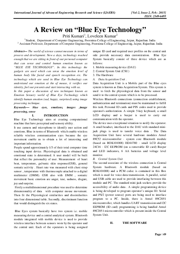 A Review on “Blue Eye Technology”