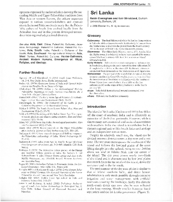 (PDF) The Archaeology of Sri Lanka