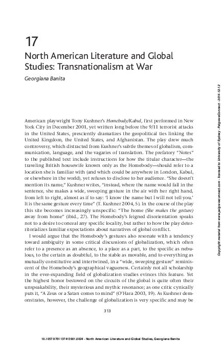 (PDF) North American Literature and Global Studies: Transnationalism at War
