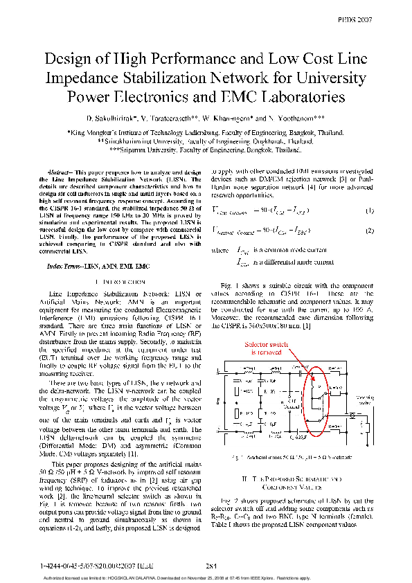 (PDF) Design of High Performance and Low Cost Line Impedance ...