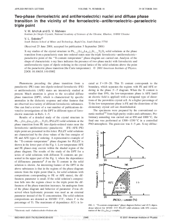 (PDF) Two-phase " ferroelectric and antiferroelectric… nuclei and diffuse phase transition in ...