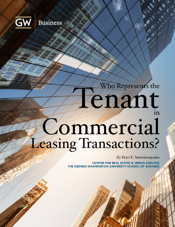 (PDF) Who Represents the Tenant in Commercial Leasing Transactions
