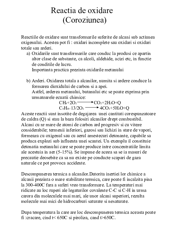 (DOC) Reactia de oxidare (Coroziunea