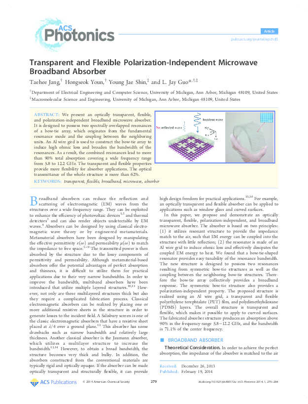 (PDF) Transparent and Flexible Polarization-Independent Microwave ...