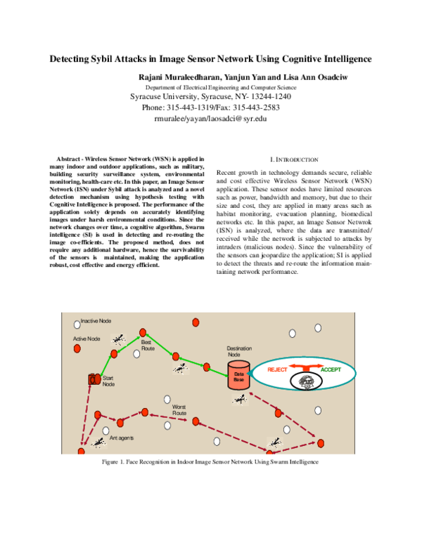 (PDF) Detecting Sybil attacks in image senor network using cognitive intelligence