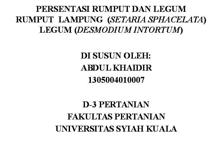 (PPT) Persentasi rumput dan legum