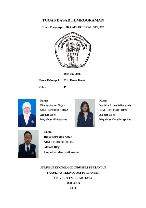 (DOC) TUGAS DASAR PEMROGRAMAN