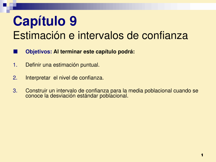 (PDF) Capítulo 9 Estimación e intervalos de confianza