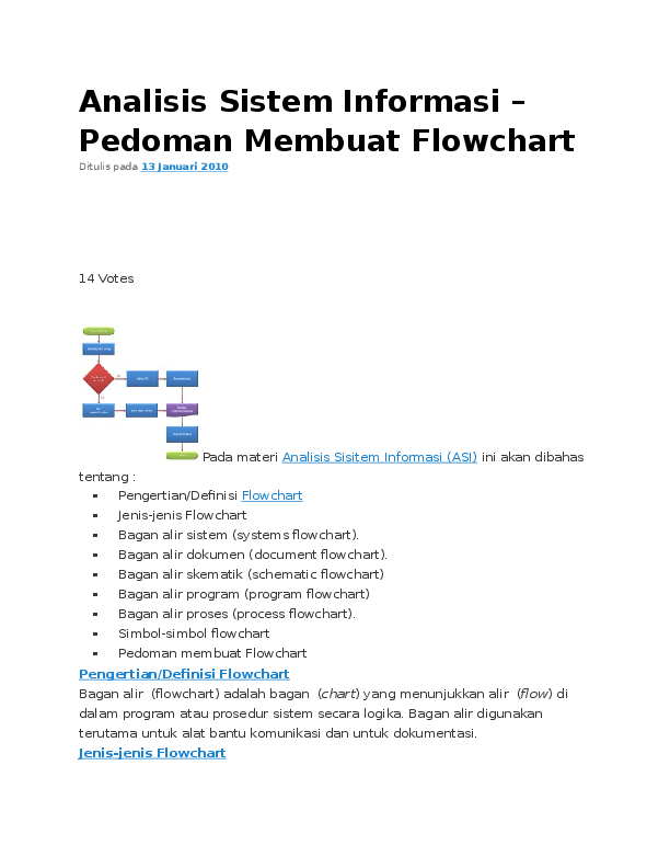(DOC) Analisis Sistem Informasi – Pedoman Membuat Flowchart