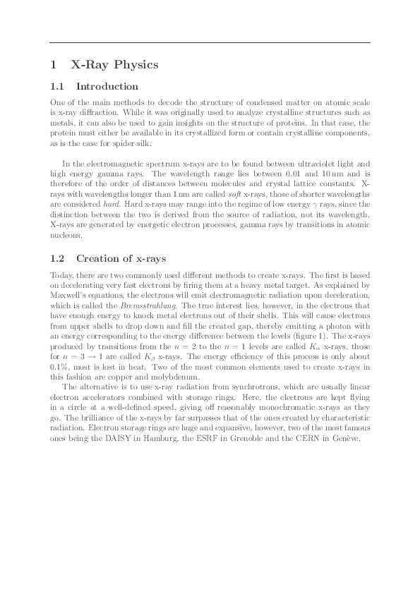 (PDF) X-Ray Physics 1.1 Introduction