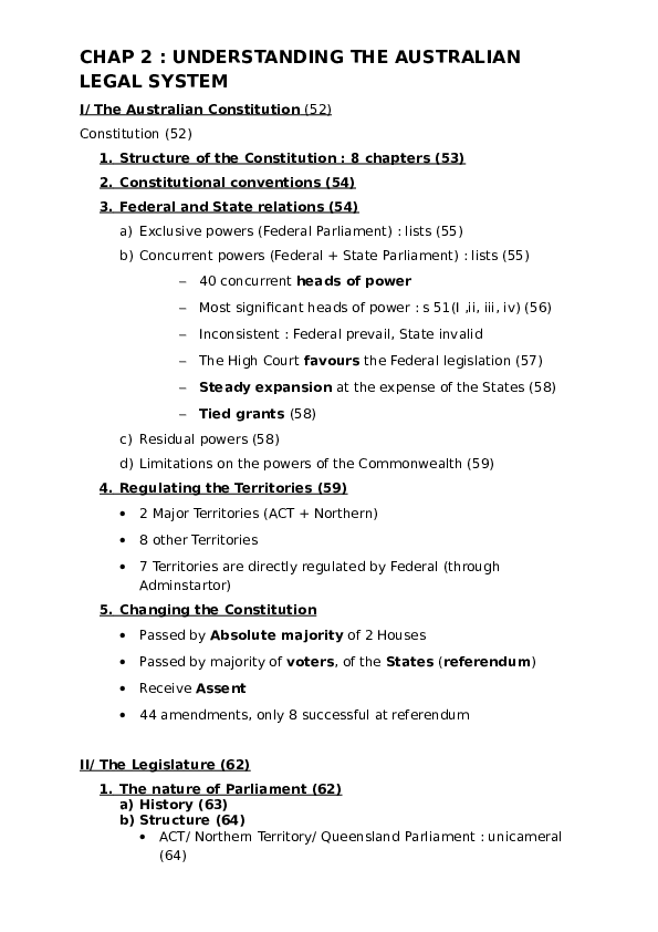 (DOC) CHAP 2 : UNDERSTANDING THE AUSTRALIAN LEGAL SYSTEM