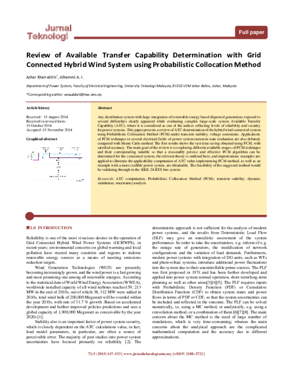 (PDF) Review of Available Transfer Capability
