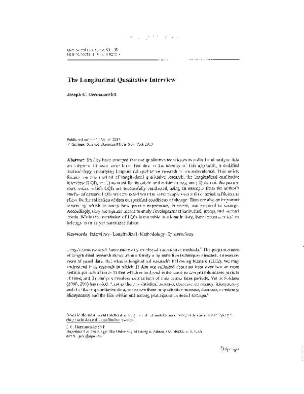 (PDF) The Longitudinal Qualitative Interview