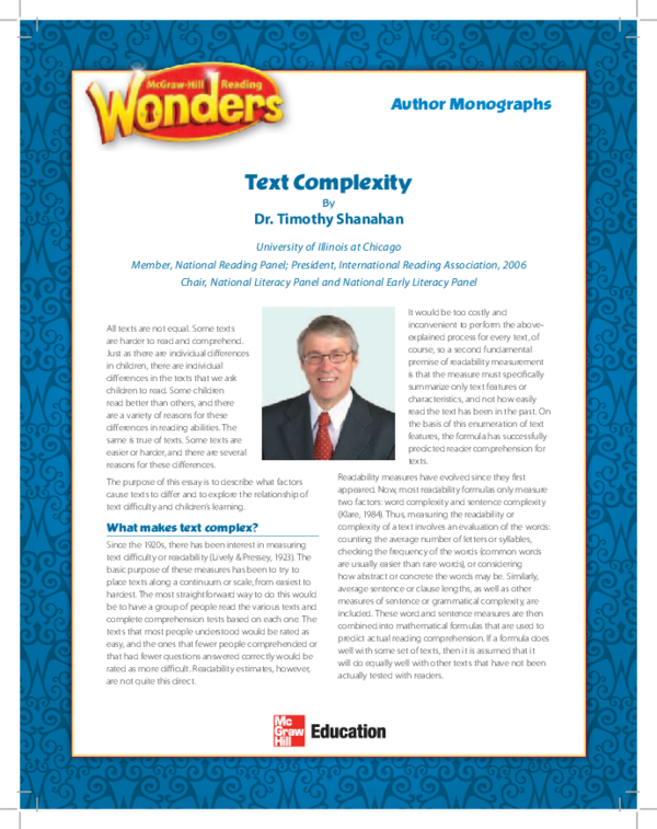 (PDF) Text Complexity