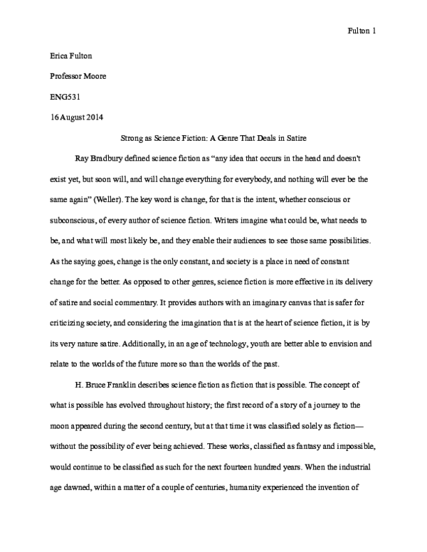 (PDF) Strong as Science Fiction: A Genre That Deals in Satire