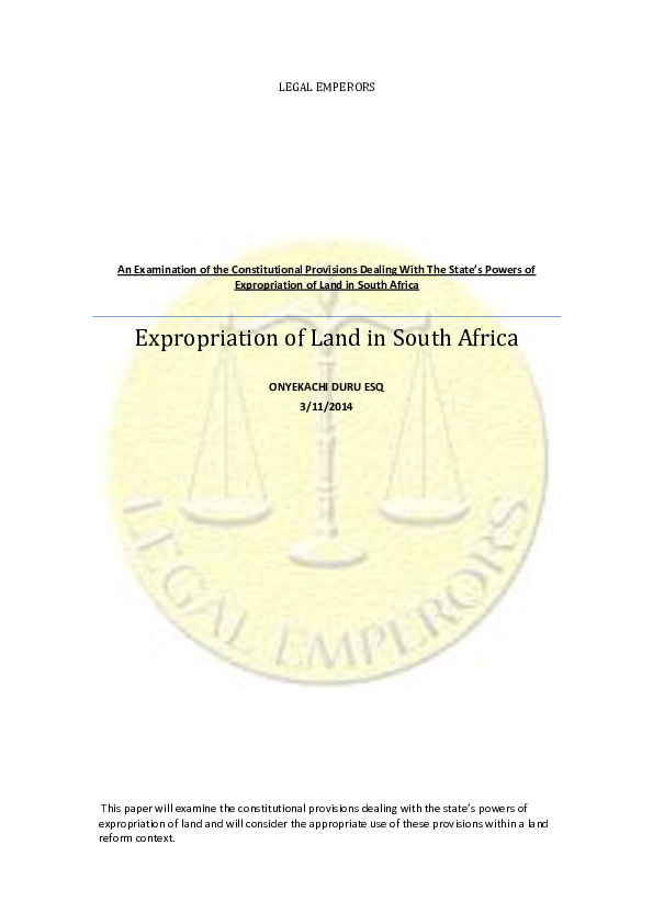 (PDF) An Examination of the Constitutional Provisions Dealing With The ...