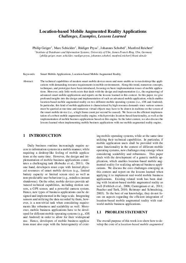 (PDF) Location-based Mobile Augmented Reality Applications 2014