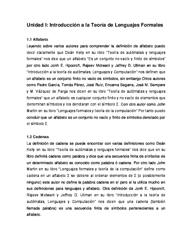 (PDF) Unidad I: Introducción a la Teoría de Lenguajes Formales