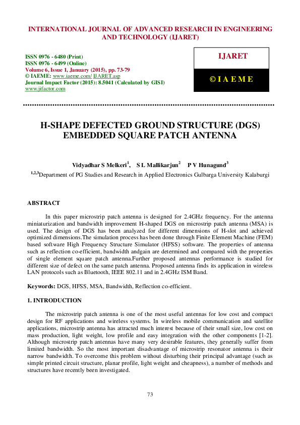 (PDF) H-SHAPED DEFECTED GROUND STRUCTURE