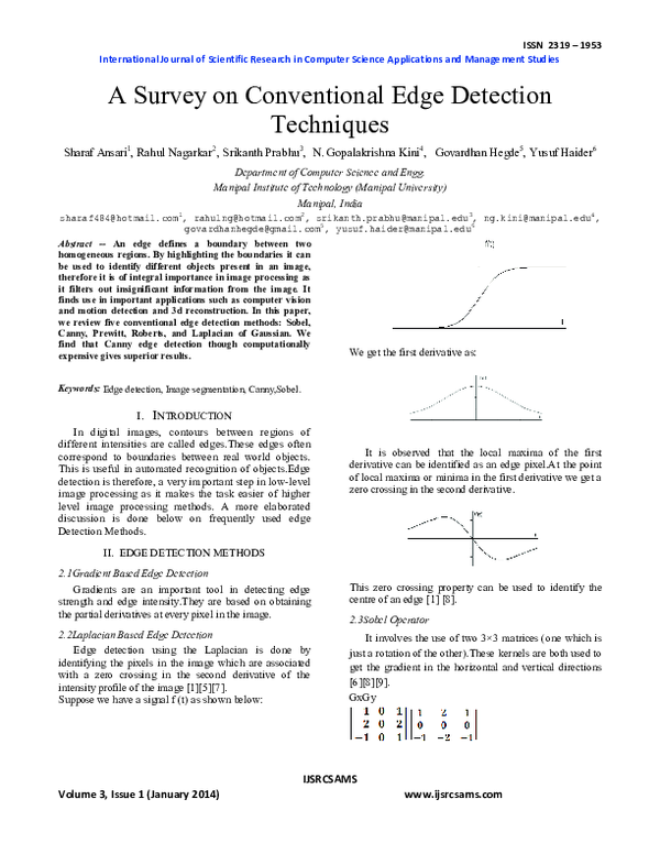 (PDF) A Survey on Conventional Edge Detection Techniques