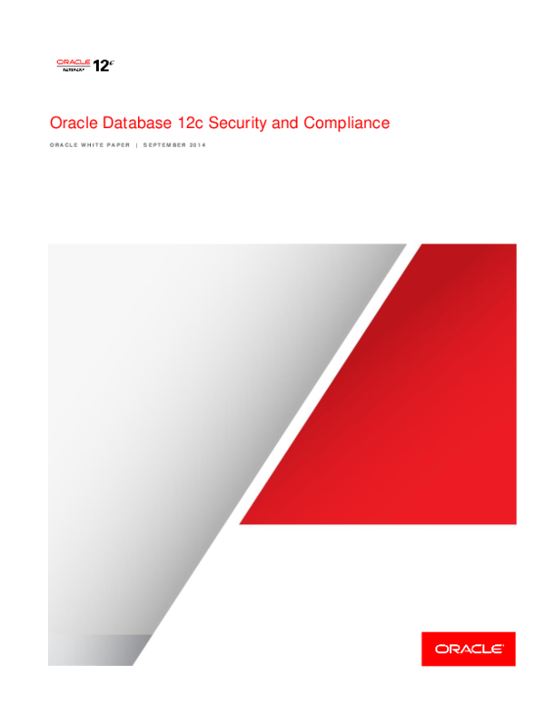 (PDF) Oracle Database 12c Security and Compliance