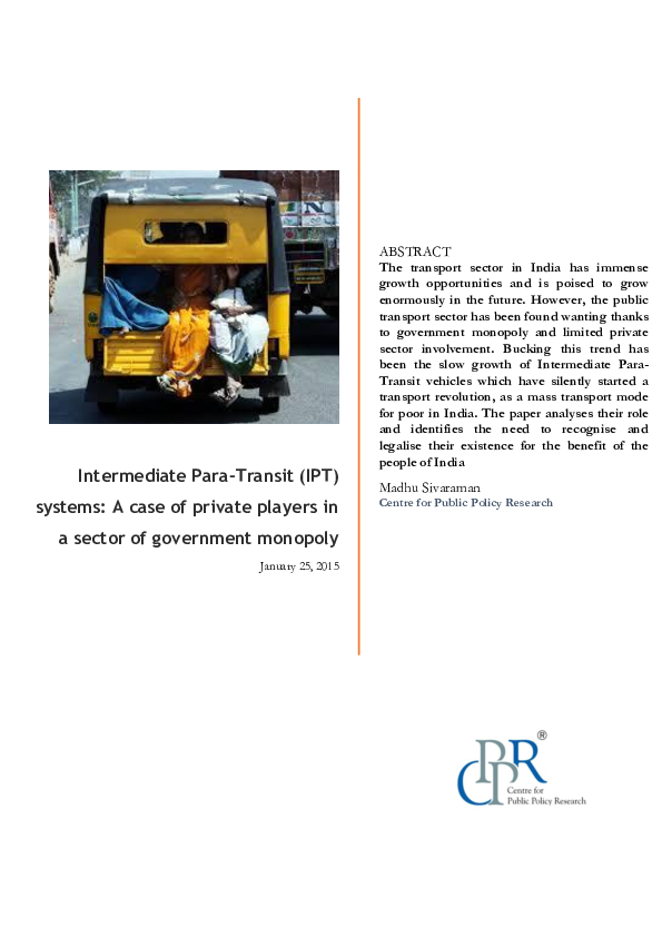 (PDF) Intermediate Para-Transit (IPT) systems: A case of private ...