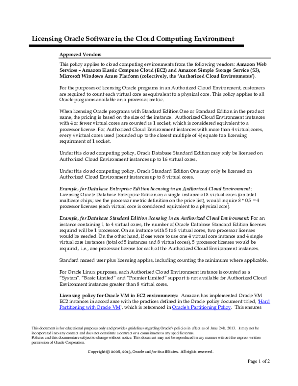 oracle cloud policies