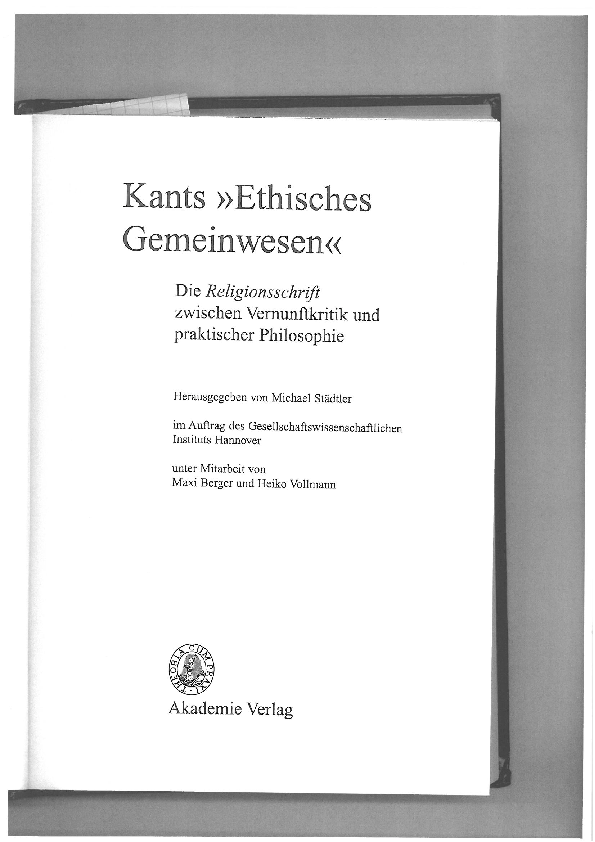 (PDF) Zum Status des religiösen Symbols bei Kant (The Status of ...