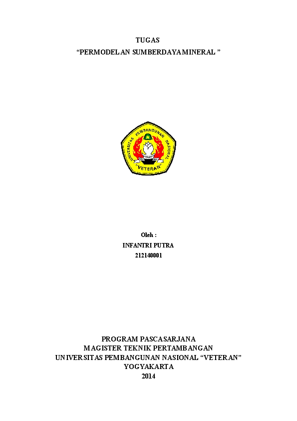 (DOC) TUGAS " PERMODELAN SUMBERDAYA MINERAL