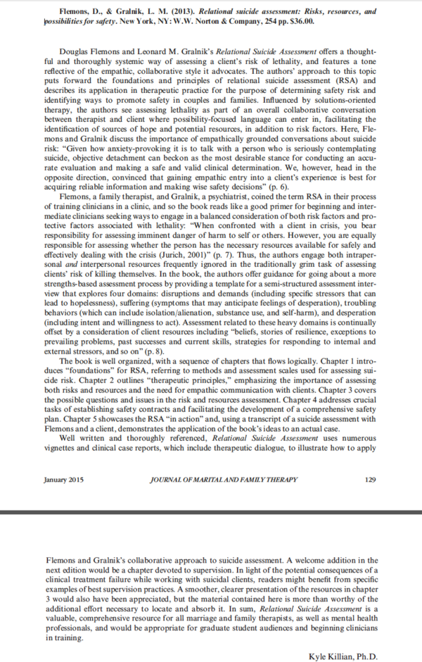 (PDF) Review of Relational Suicide Assessment: Risks, resources, and ...