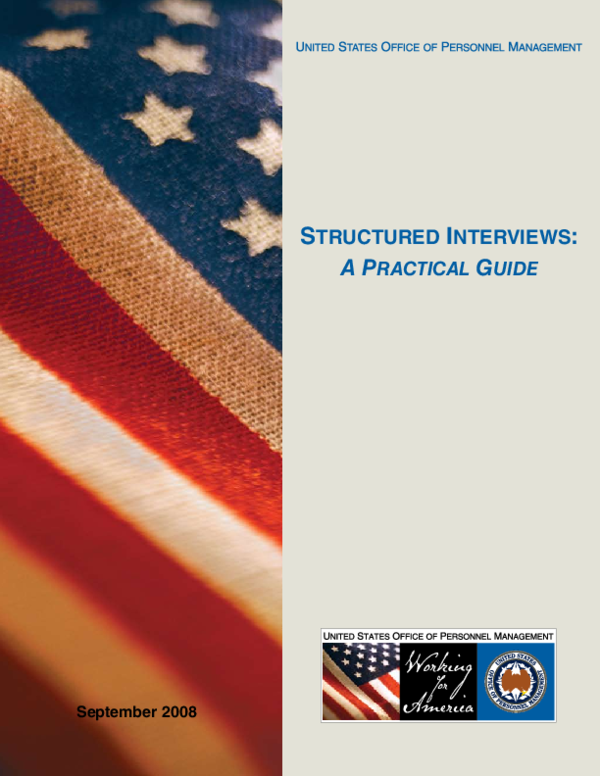 (PDF) Structured IntervIews A Practical Guide - United States Office of ...
