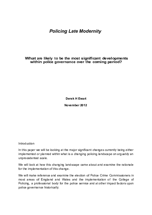 (DOC) Exploring the most significant likely developments within Police ...