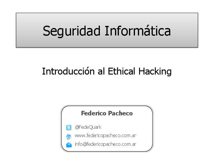 (PDF) Seguridad Informática Introducción al Ethical Hacking