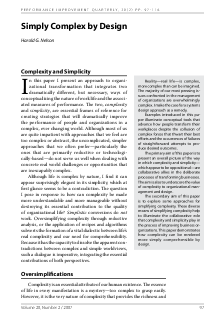 (PDF) Simply Complex by Design