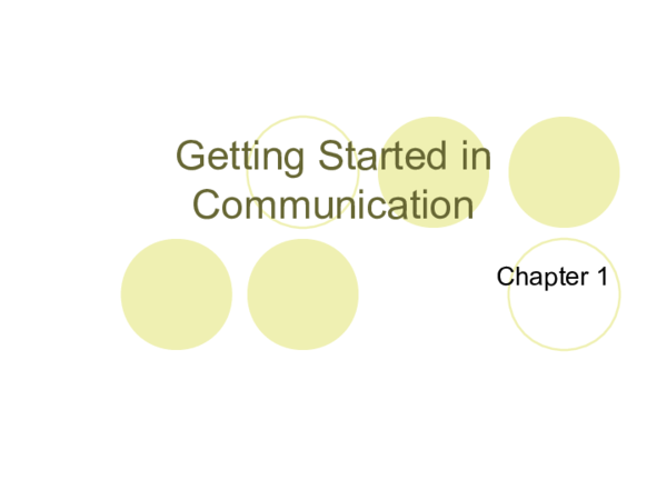 (PPT) Chapter 1 Getting Started in Communication