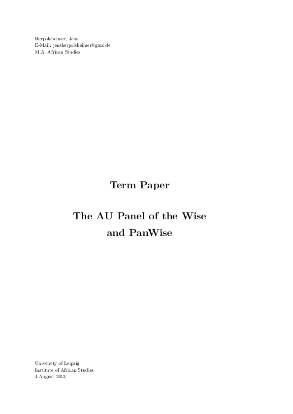 The AU Panel of the Wise and PanWise (2013)