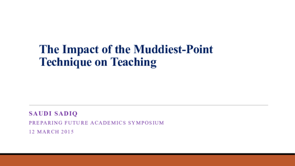 (PPT) The impact of the muddiest point-technique on teaching