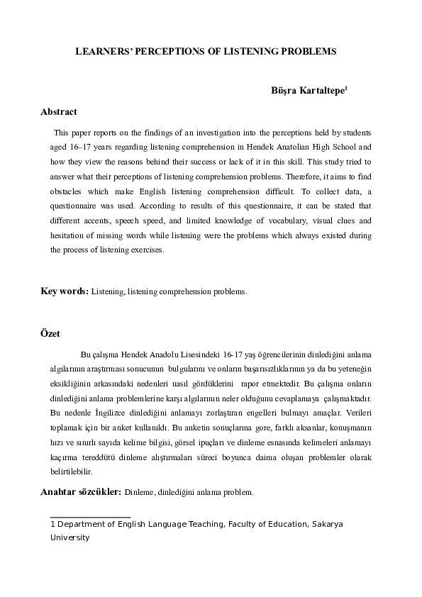 (DOC) listening comprehension problems