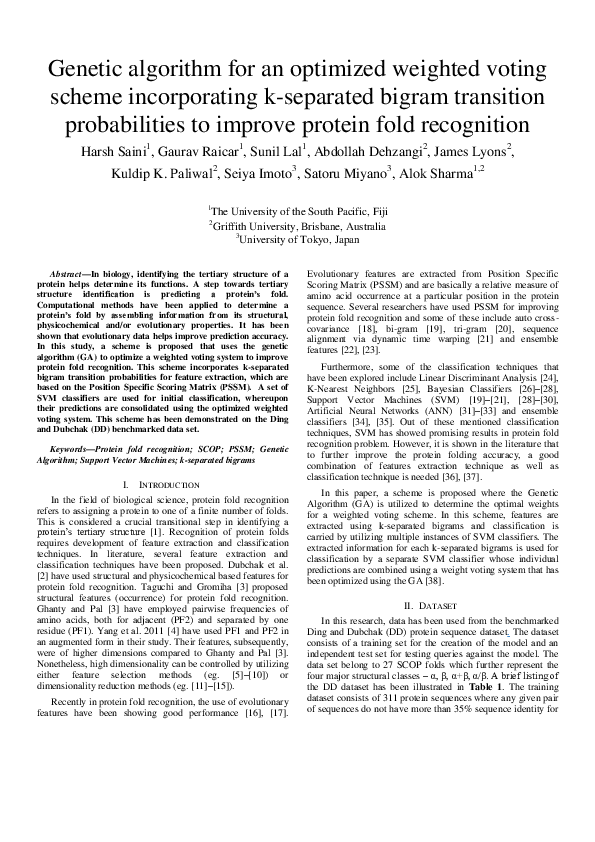 (PDF) Genetic algorithm for an optimized weighted voting scheme ...