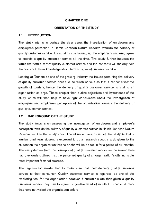 (DOC) CHAPTER ONE ORIENTATION OF THE STUDY