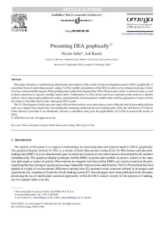 (PDF) Presenting DEA graphically