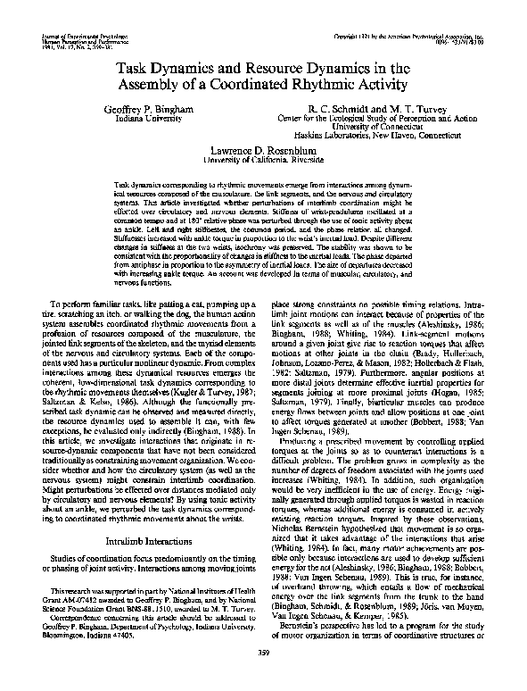 (PDF) Bingham, G.P., Schmidt, R.C., Turvey, M.T. & Rosenblum, L.D ...