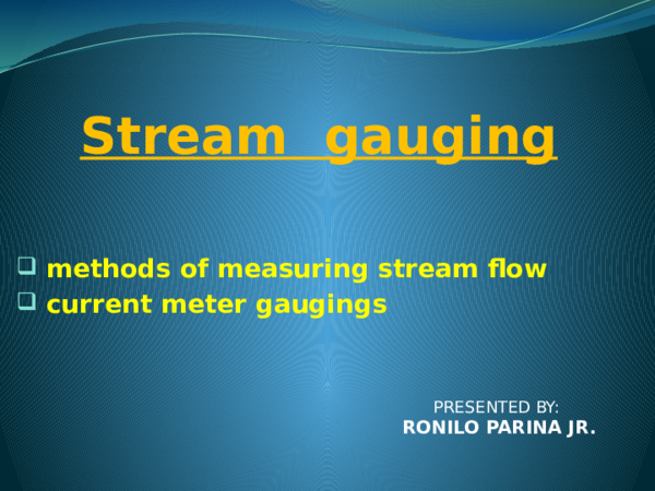 (PPT) stream gauging
