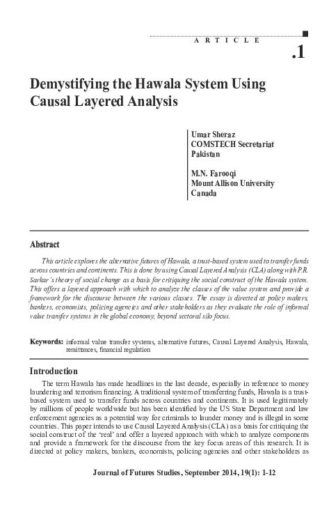 (PDF) Demystifying the Hawala System using Causal Layered Analysis